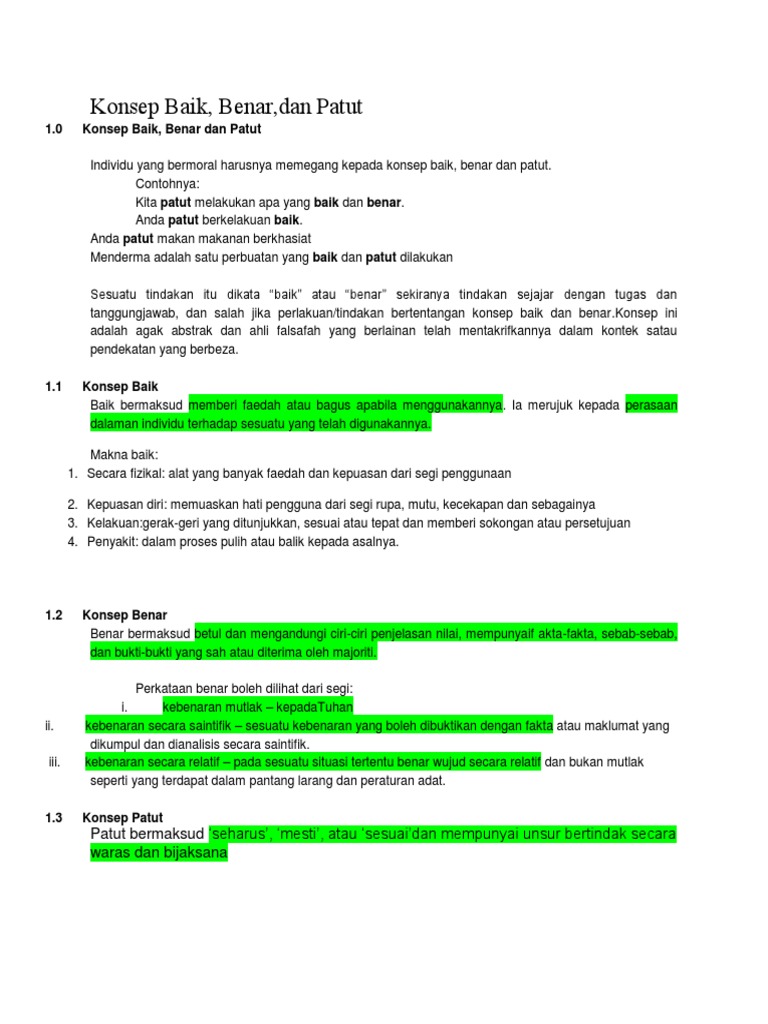 Konsep Benar, Baik Dan Patut | PDF | Sains & Matematika