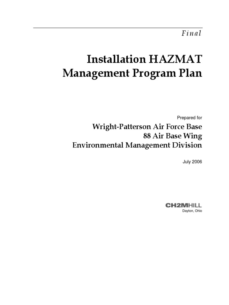 HAZMAT Management Program Plan | PDF | Dangerous Goods | Occupational ...