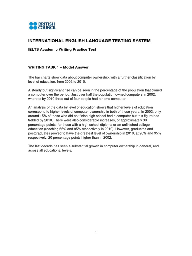International English Language Testing System: IELTS Academic Writing ...