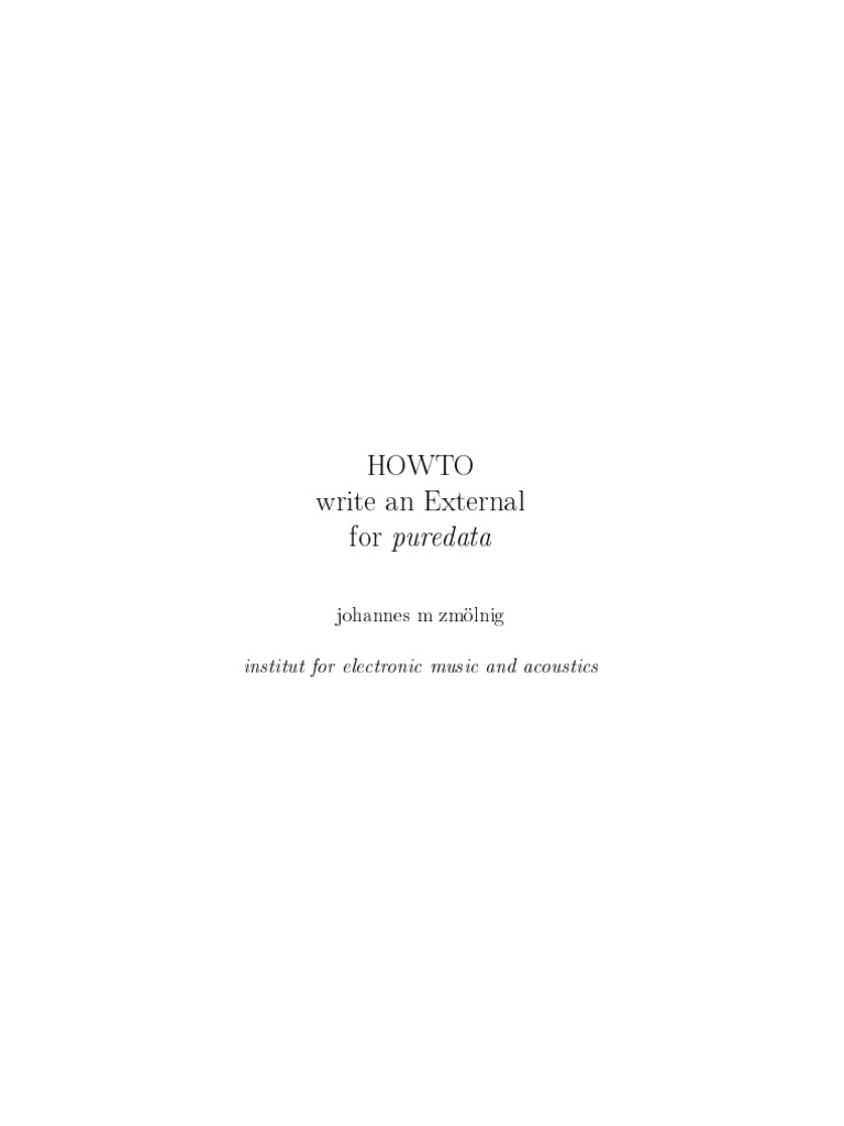 How To Write Pure Data Externals Pdf Library Computing Pointer Computer Programming