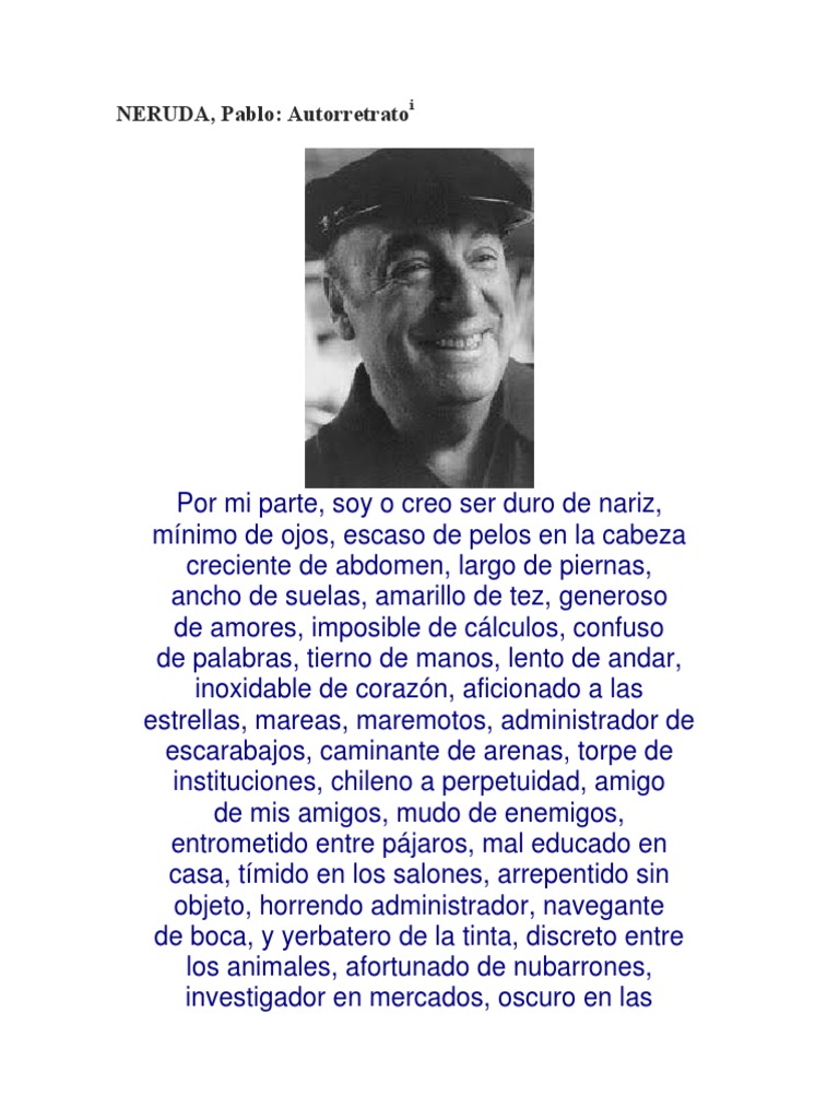 Autorretrato Neruda | PDF