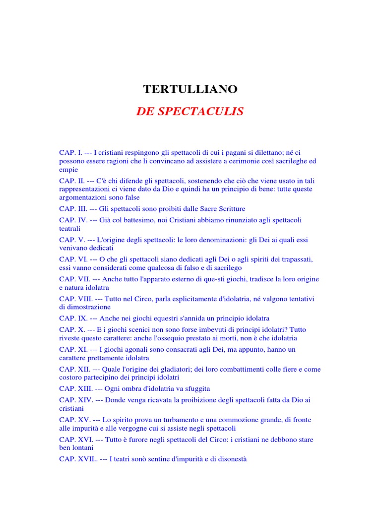 TERTULIANO De-Spectaculis PDF | PDF