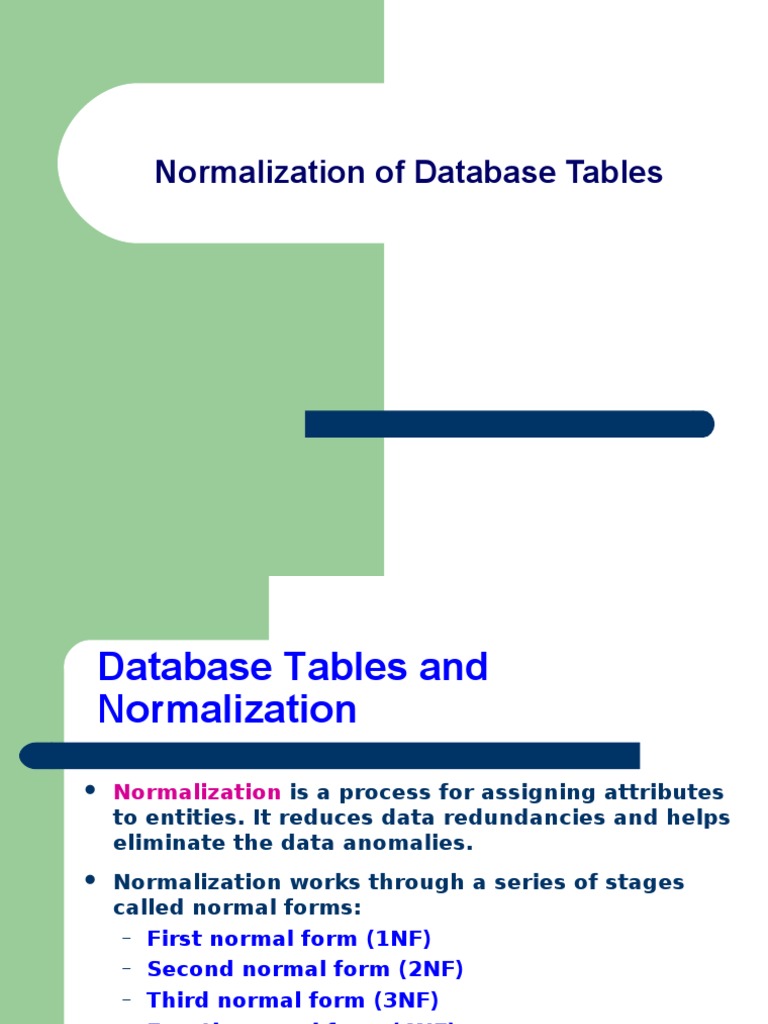 Normalization of Database Tables | PDF