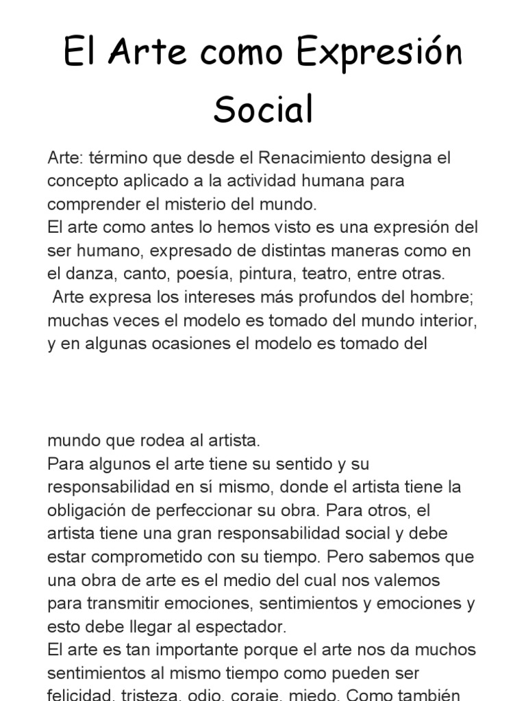 El Arte Como Expresión Social | PDF