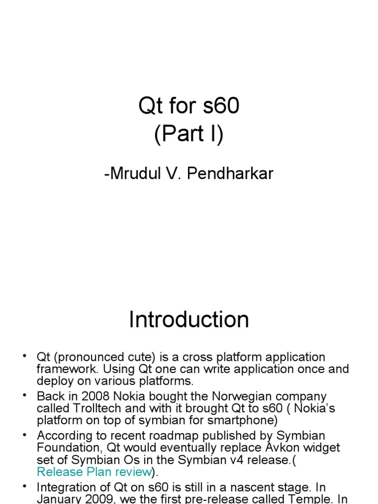 QT - For - s60 Part 1 | PDF | Widget (Gui) | Software Development