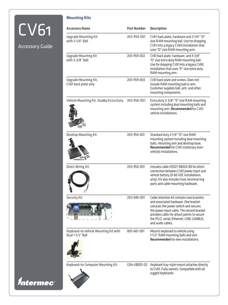 CV61 Accessory Guide | PDF | Usb | Alternating Current