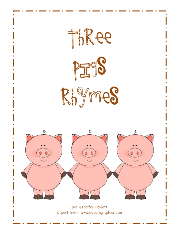 Three Pigs Rhymes Rhyming Activity For Word Work | PDF