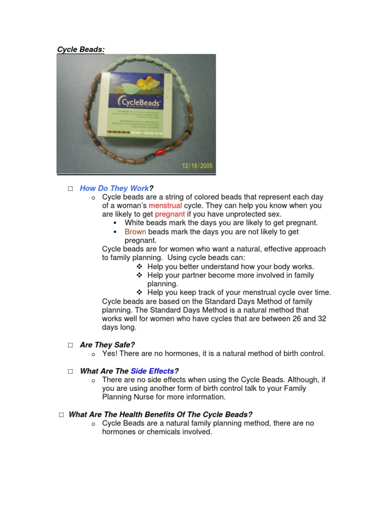 Cycle Beads | PDF | Sexually Transmitted Infection | Hiv/Aids