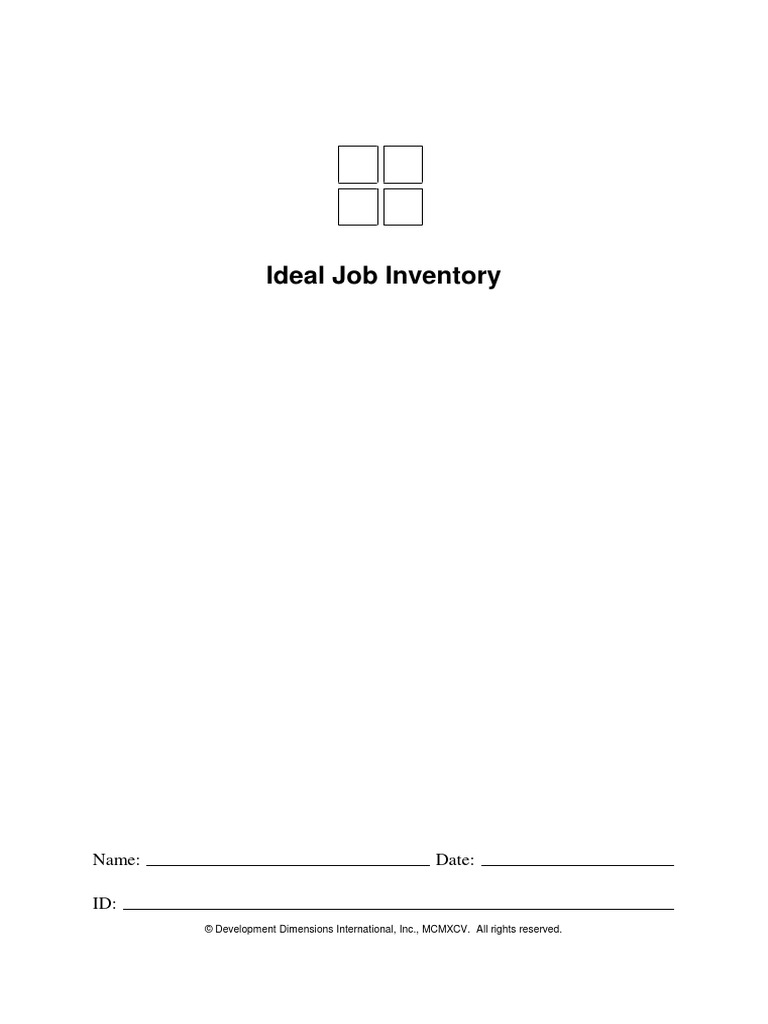 Ideal Job Inventory Questionnaire PDF | PDF | Race And Ethnicity In The ...