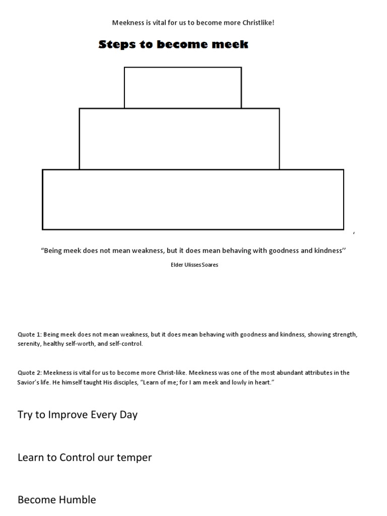 Steps To Meekness Handout and Quotes | PDF | Mormonism | Christian ...