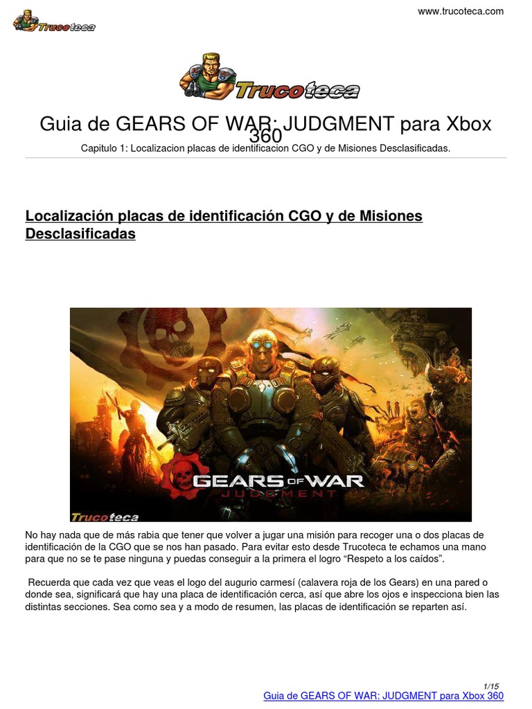 Guia Gears Judgment | PDF | Franquicias de videojuegos | Videojuego ...