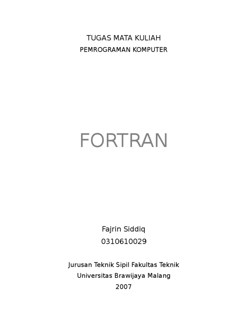 Pemrograman Komputer - Sejarah FORTRAN | PDF | Komputer | Teknologi ...