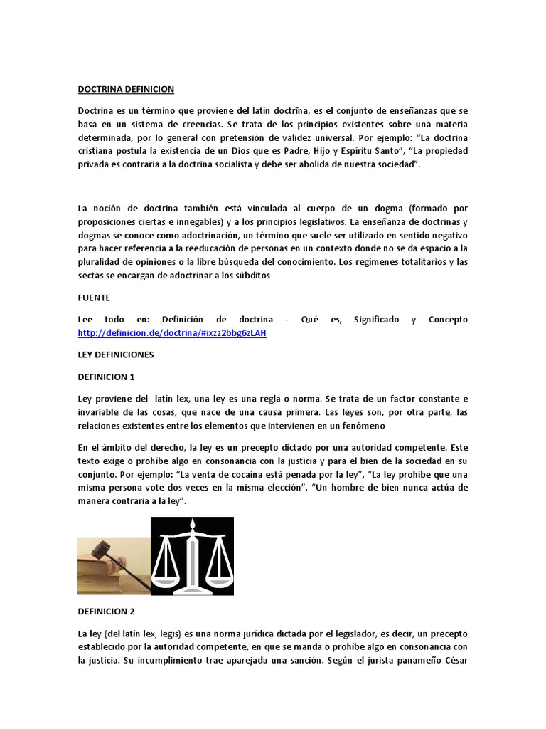 Doctrina Definicion | PDF | Doctrina | Legislación