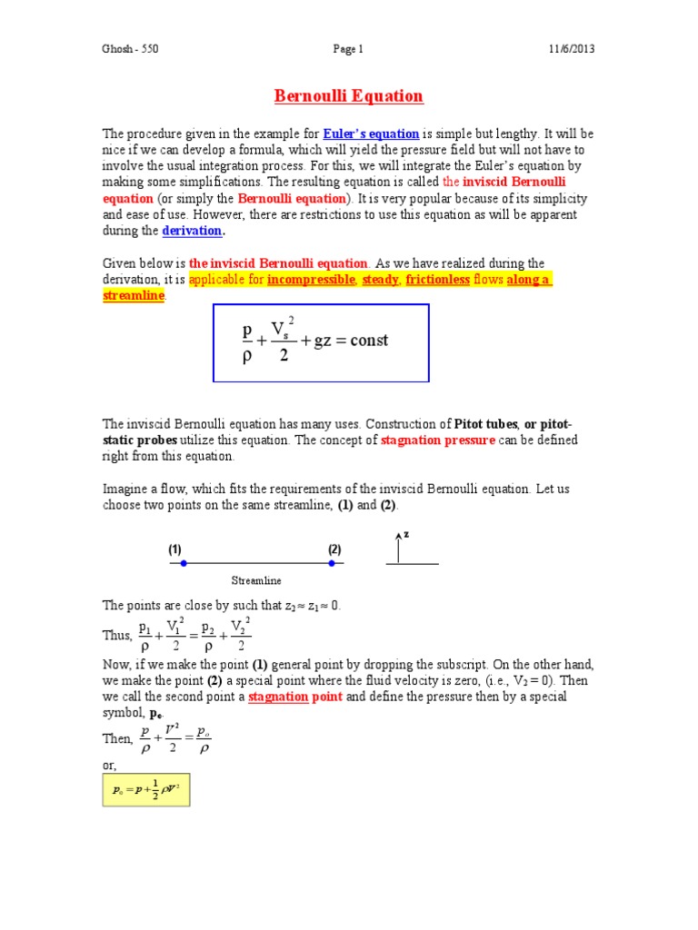 Bernoulli | PDF | Pressure | Fluid Dynamics