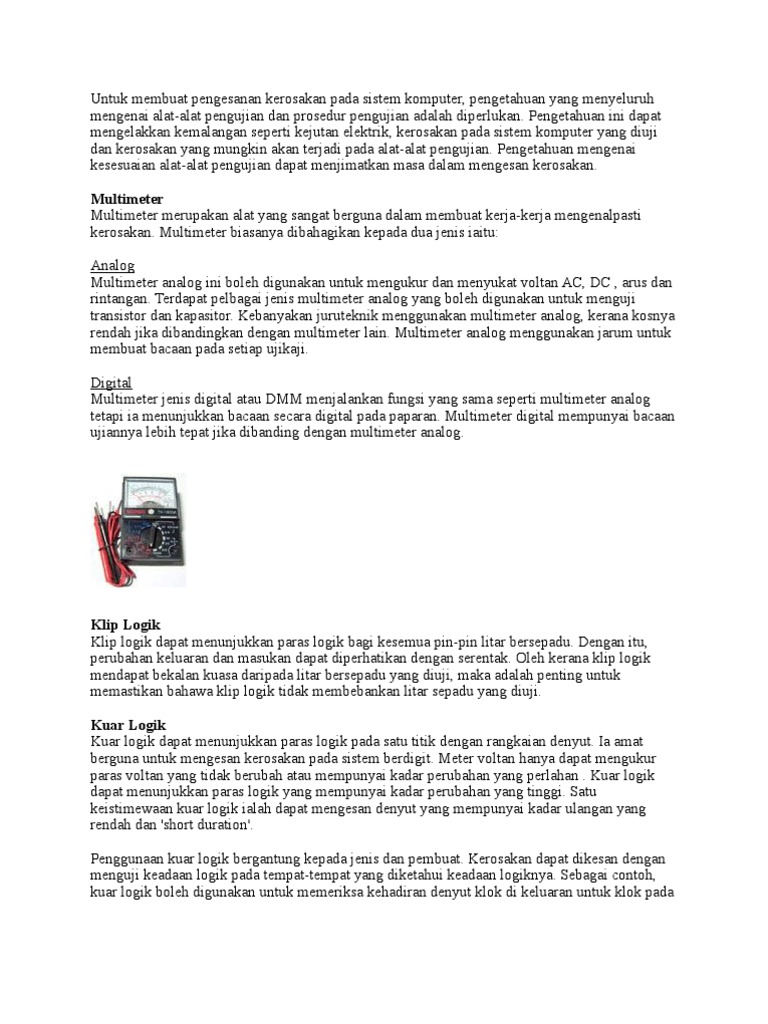 Alat-Alat Pengujian Komputer | PDF