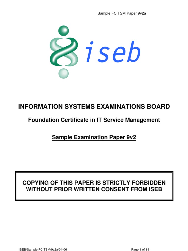 ITIL V3 Sample Paper 1 | PDF | Itil | It Service Management