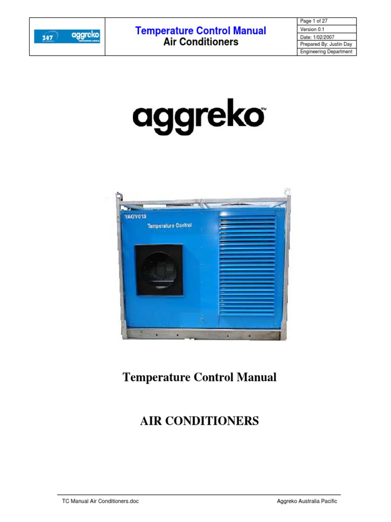 Aggreko Air Conditioning Manual | PDF | Air Conditioning | Hvac