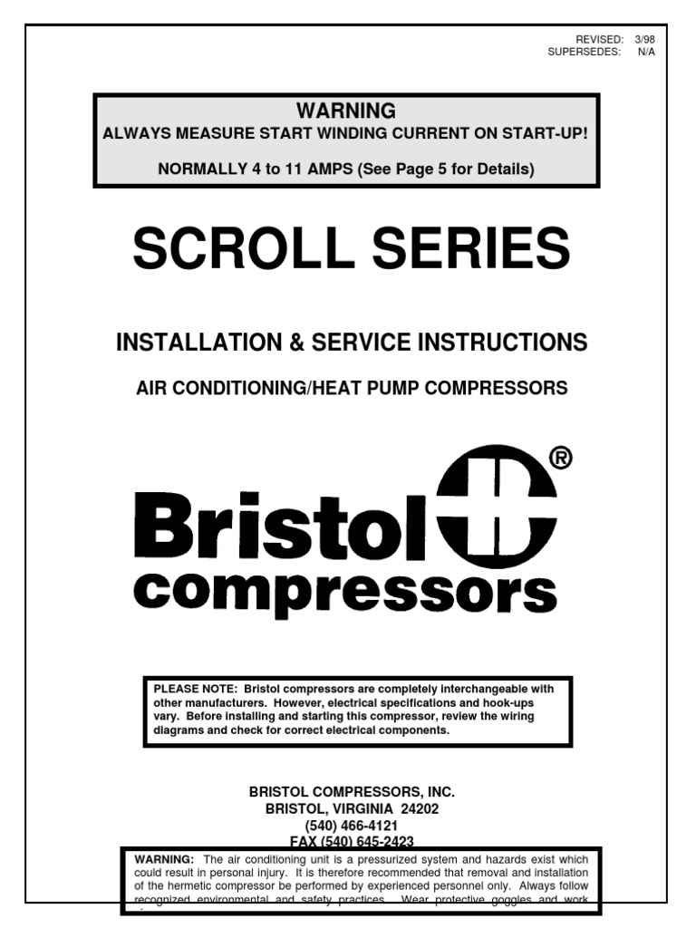 Bristol Scroll | PDF | Air Conditioning | Gas Compressor