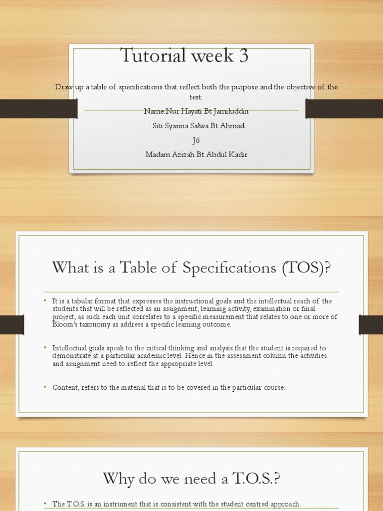 Creating a Table of Specifications Guide | PDF | Educational Assessment ...