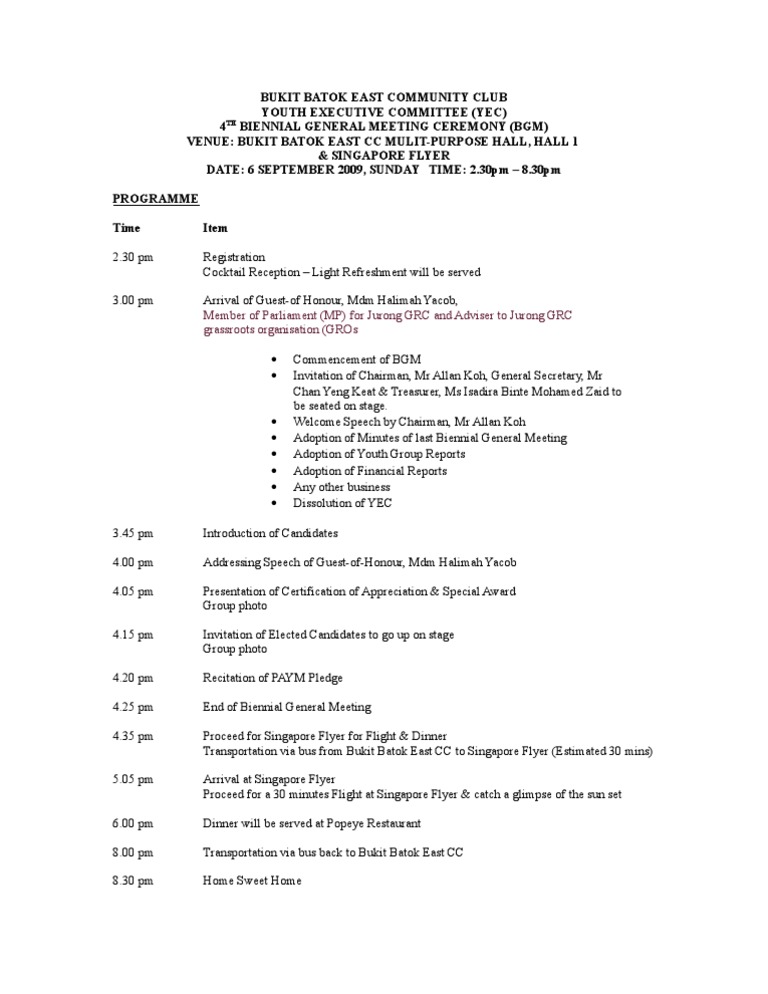 Programme Sheet | PDF