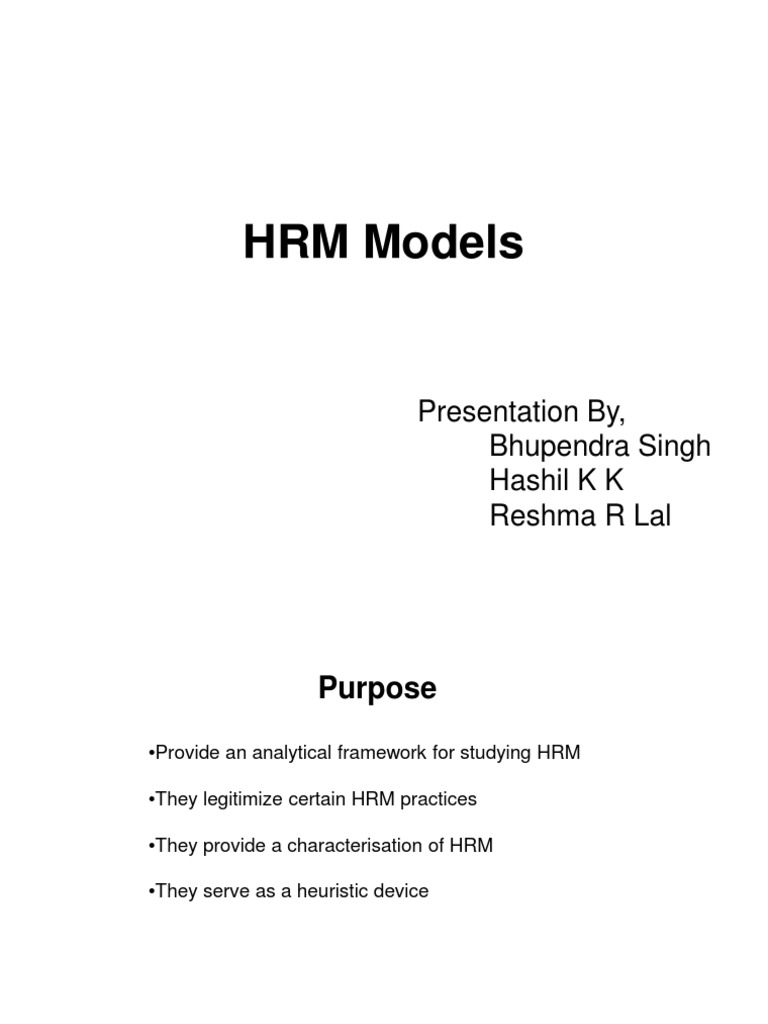 HRM Models | PDF | Human Resource Management | Strategic Management