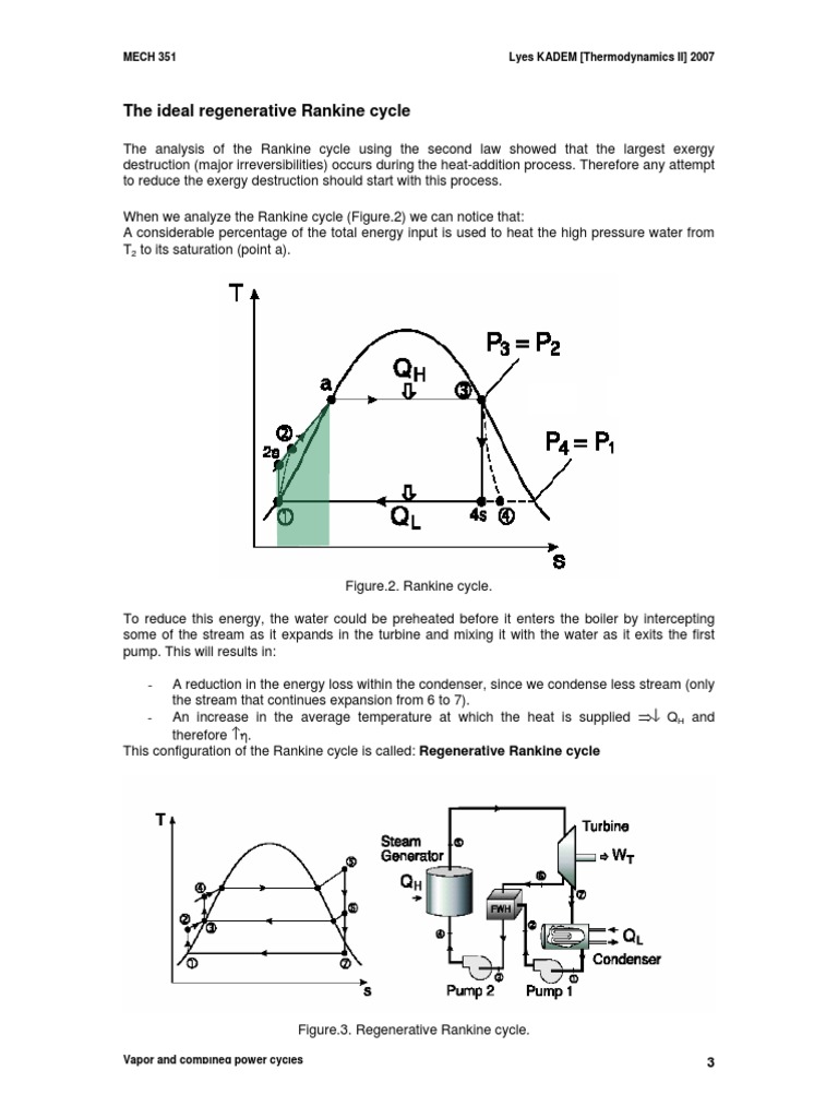 Ideal Regenerative Rankine Cycle Analysis | PDF | Steam | Hvac