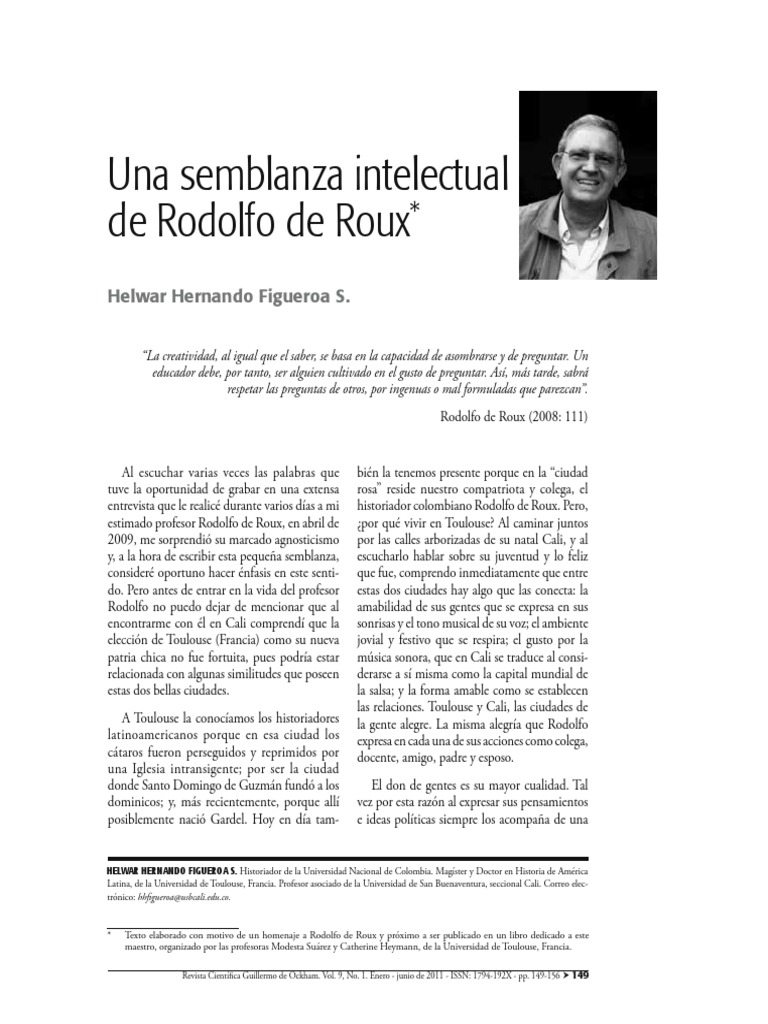 Rodolfo de Roux | PDF | Sociedad de jesus | Colombia