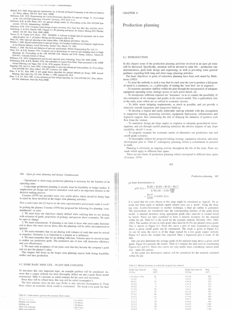 Open-Pit Mine Production Planning | PDF | Molybdenum | Mining