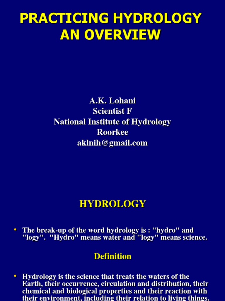 Practicing Hydrology An Overview.ppt | Hydrology | Water Resources