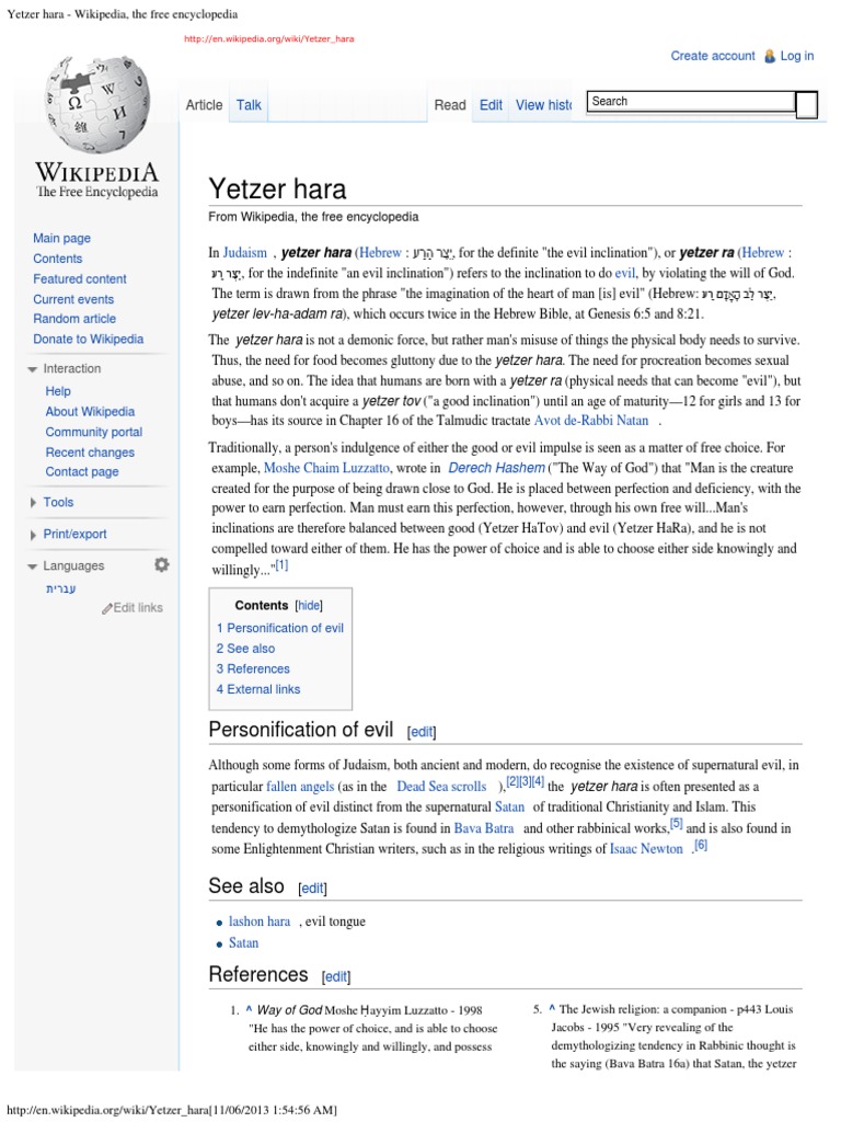 Yetzer Hara - Wikipedia PDF | PDF | Religious Belief And Doctrine ...