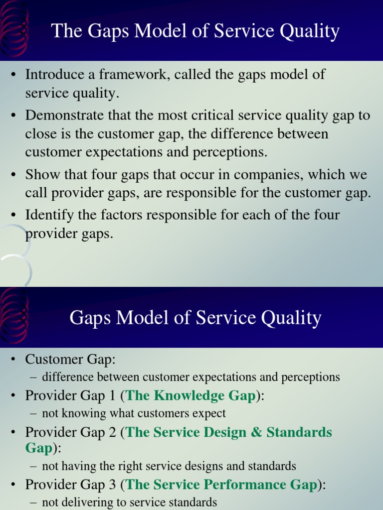 Understanding the Gaps Model of Service Quality | PDF | Perception ...