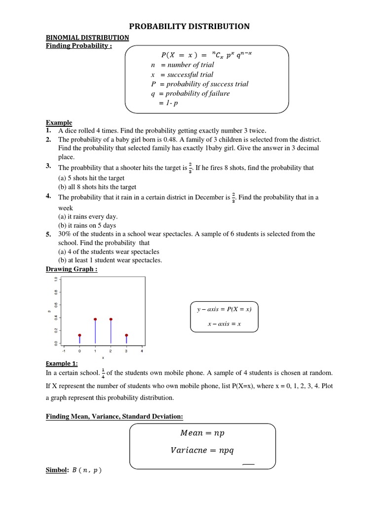 Binomial Distribution Probability Guide | PDF | Variance | Standard Deviation