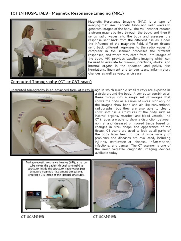 ICT IN HOSPITALS - Magnetic Resonance Imaging (MRI) | PDF | Medical ...