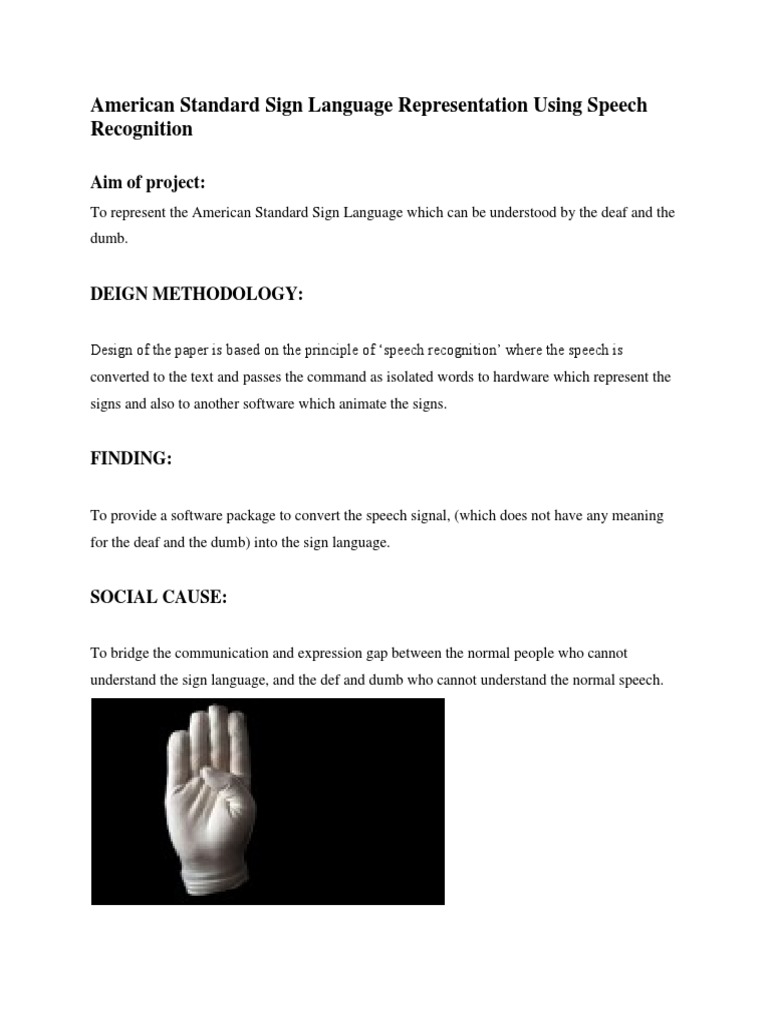 Speech-to-ASL Conversion System | PDF | Technology & Engineering