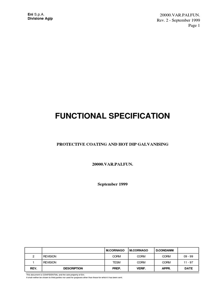 Functional Specification Protective Coating and Hot Dip Galvanising PDF | PDF | Paint ...