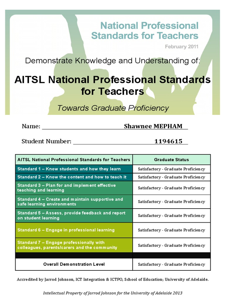 AITSL Standards Graduate Proficiency Guide | PDF | Educational ...