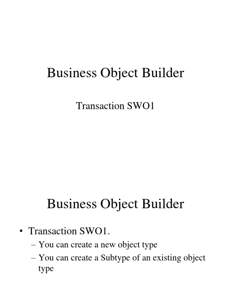 SAP Business Object Builder Guide | PDF | Object (Computer Science ...