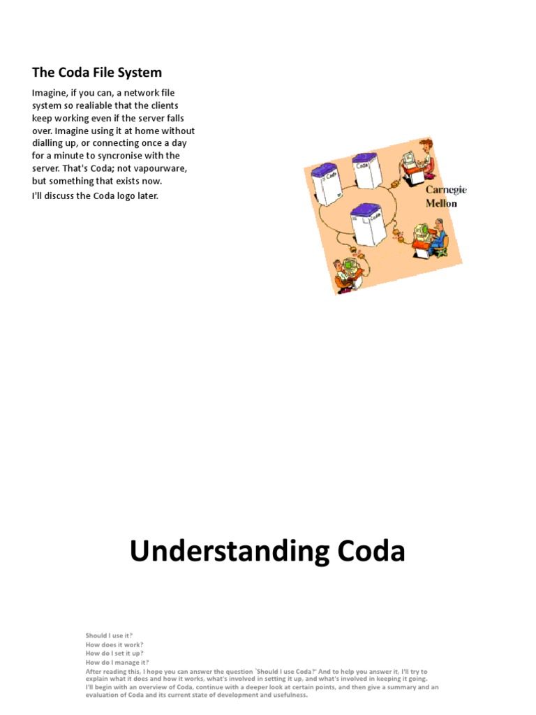 Coda File System | PDF | Backup | Cache (Computing)