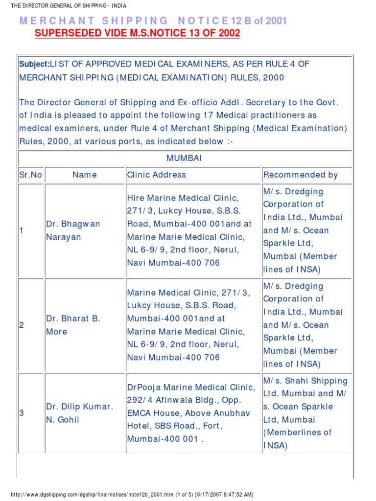 Superseded Vide M.S.Notice 13 of 2002: Merchant Shipping ...