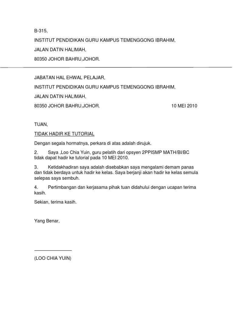 Contoh Surat Rasmi | PDF