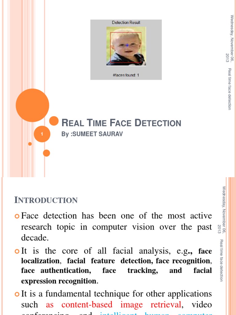 Real Time Face Detection | PDF | Artificial Intelligence | Intelligence ...