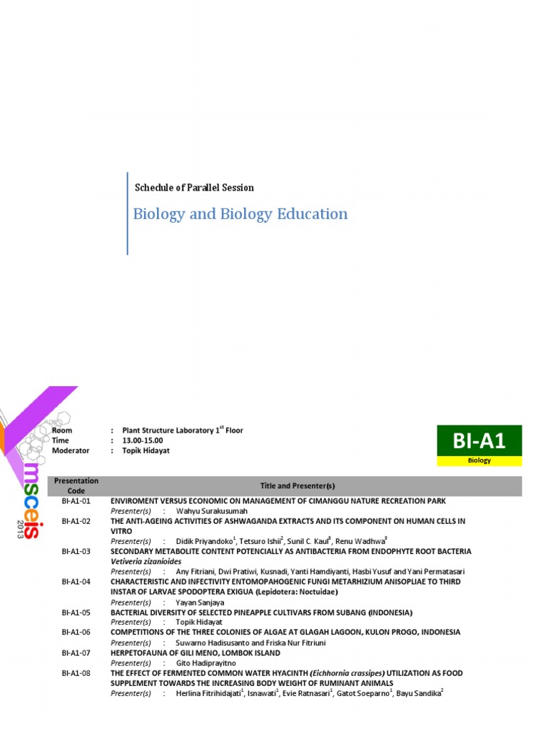 4b.list Abstract - Bio PDF | PDF | Biology | Critical Thinking