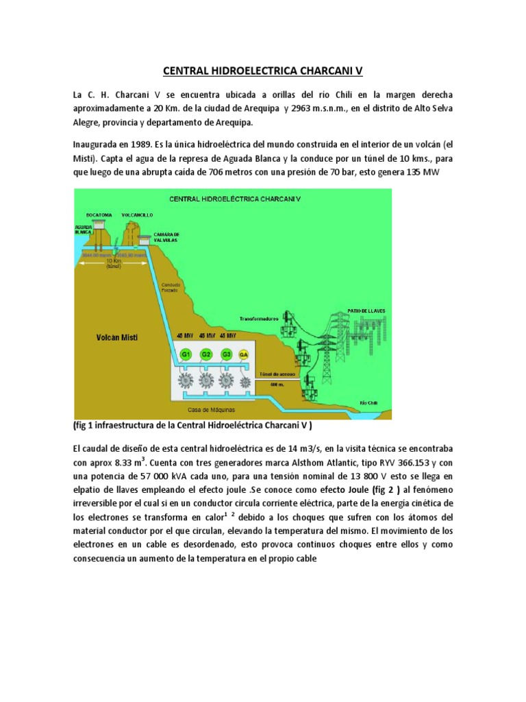Central Hidroelectrica Charcani V | PDF | Transformador | Corriente eléctrica