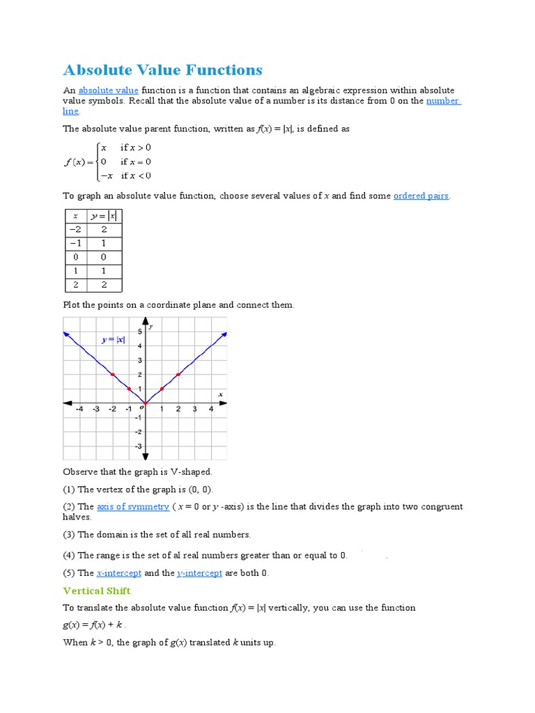 Absolute Value Functions | PDF | Function (Mathematics) | Control Flow