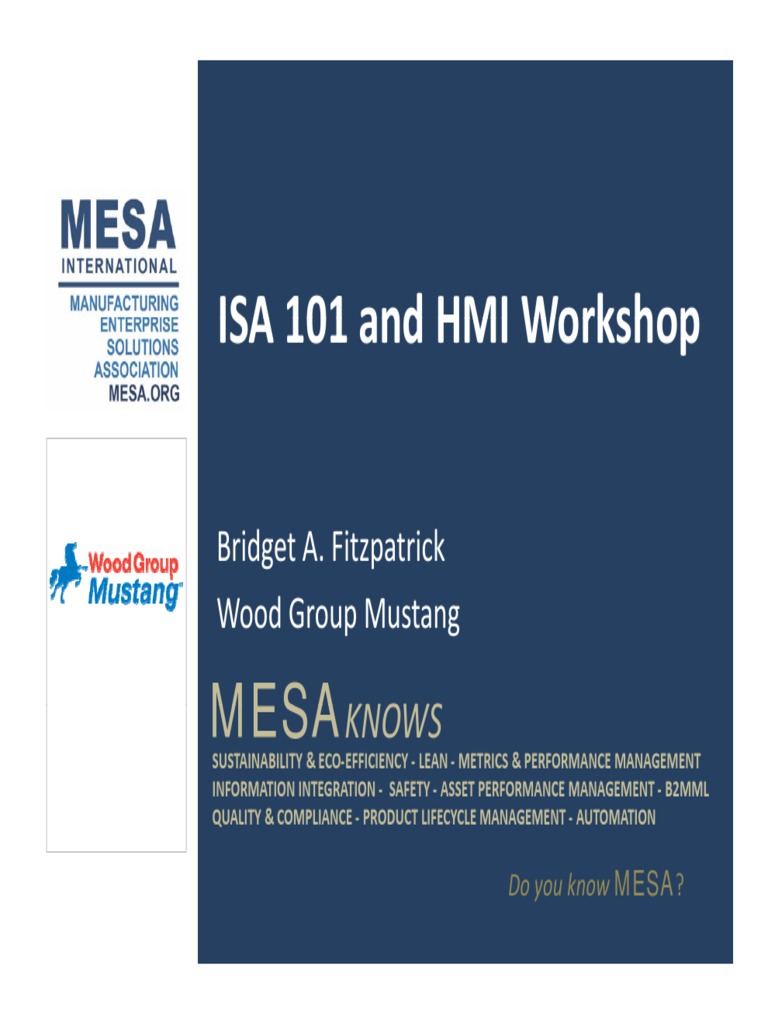 ISA101 Hmiworkshop PDF | PDF | User Interface | Situation Awareness