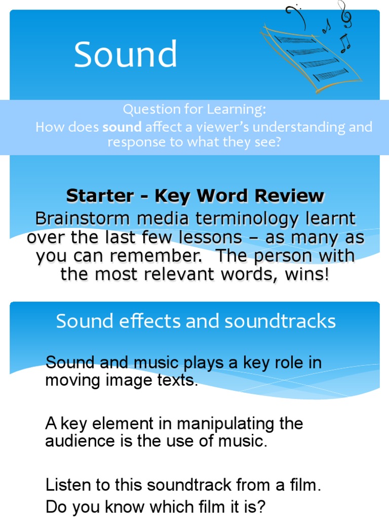 Sound: Starter - Key Word Review | PDF | Leisure