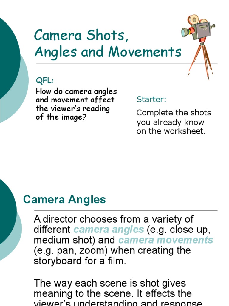 Camera shots,angles and movements.pdf | Close Up | Camera