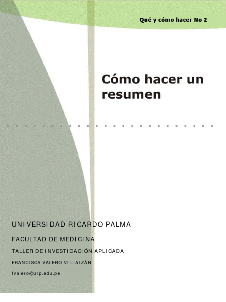 Pasos Para Hacer Un Resumen