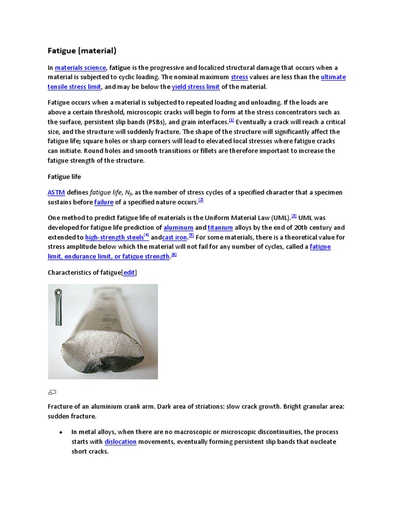 Fatigue (material): materials science stress ultimate tensile stress ...