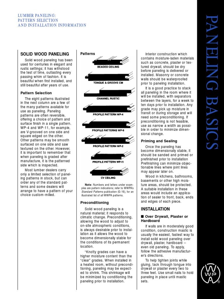 Solid Wood Paneling: Lumber Paneling: Pattern Selection and ...